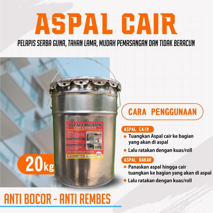 Jual ASPAL CAIR 20 KG asphalt emulsion / aspal waterproofing/ anti ...