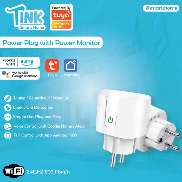 Jual Tuya Smart Wifi Power Plug with Power Monitor - Smart Home Life ...