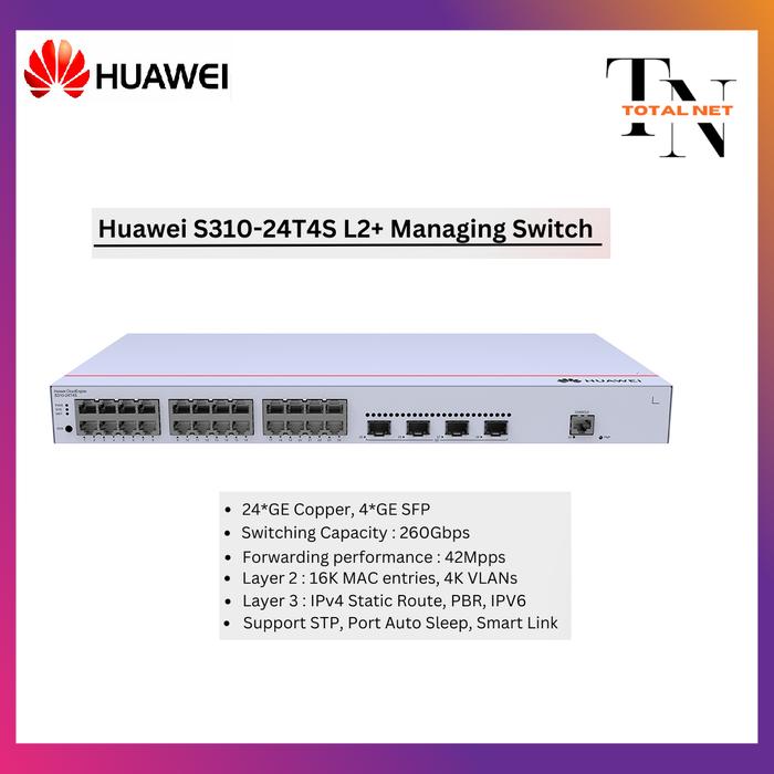 Jual Huawei S310-24T4S CloudEngine Switch L2+ Managing Switch - Jakarta Pusat - Total Net ...