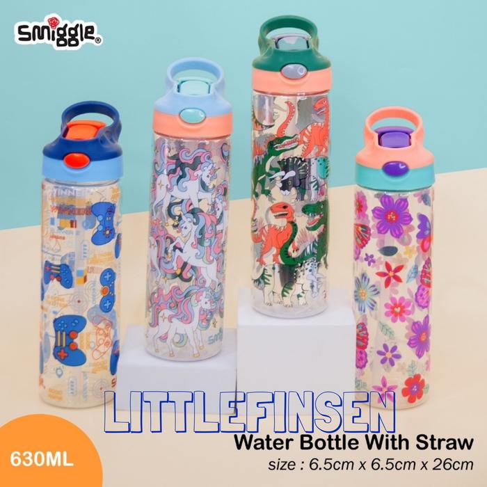 Jual smiggle botol air minum anak sedotan silicon 630 ml tali panjang ...