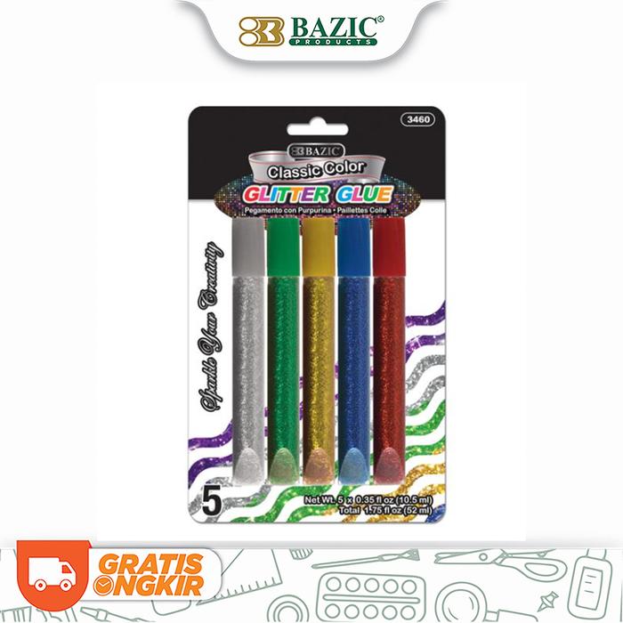 Jual Bazic Classic Color Glitter Glue Pen - Lem Glitter - Jakarta Utara - Bazic Products ...