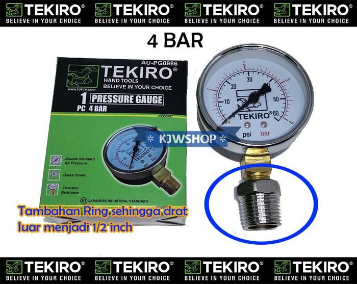 Jual Pressure Gauge Pengukur Tekanan Angin Air Manometer Tekiro 1/2 ...