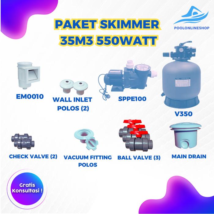 Jual Paket Kolam Renang jenis skimmer maksimal 35m3 - Kab. Sleman - Pool Onlineshop | Tokopedia