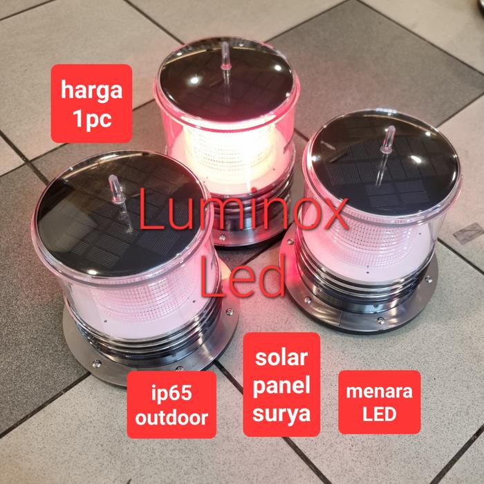 Jual navigasi light led solar panel 18led menara tower led tenaga surya ...