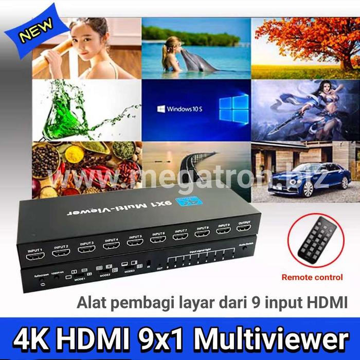 Jual HDMI Multi viewer 4x1 8x1 9x1 - Pembagi layar jadi 4/8/9 - Support ...