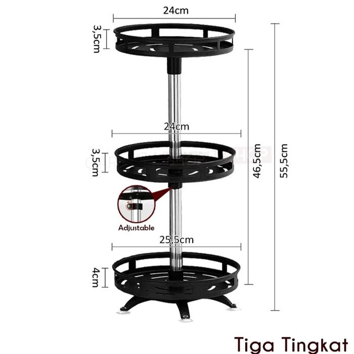 Jual Rak Bumbu Putar 360 Derajat Stainless Rotate Kitchen Rack ...