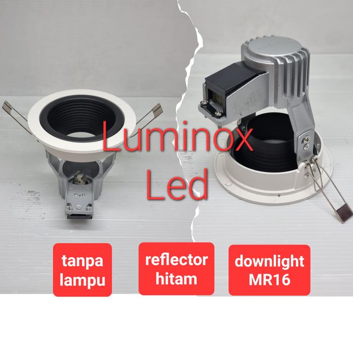 Jual kap halogen mr16 bulat downlight spotlight plafon mr16 hitam inbow ...