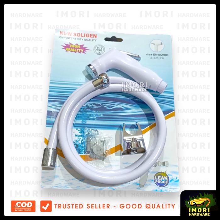 Jual SOLIGEN jet shower kamar mandi WC semprotan kloset PVC krom chrome A - putih PVC A-225 ...