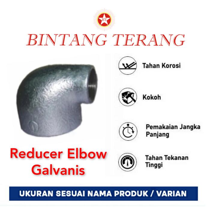 Jual Reducer Elbow Galvanis 1 x 1/2 / Vlok Knee Besi / Reduser Keni ...