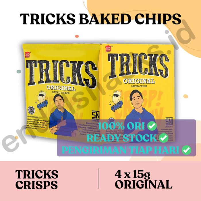 Jual Tricks ORIGINAL Biskuit Kentang Potato Baked Chips 1 Box (4x15gr ...