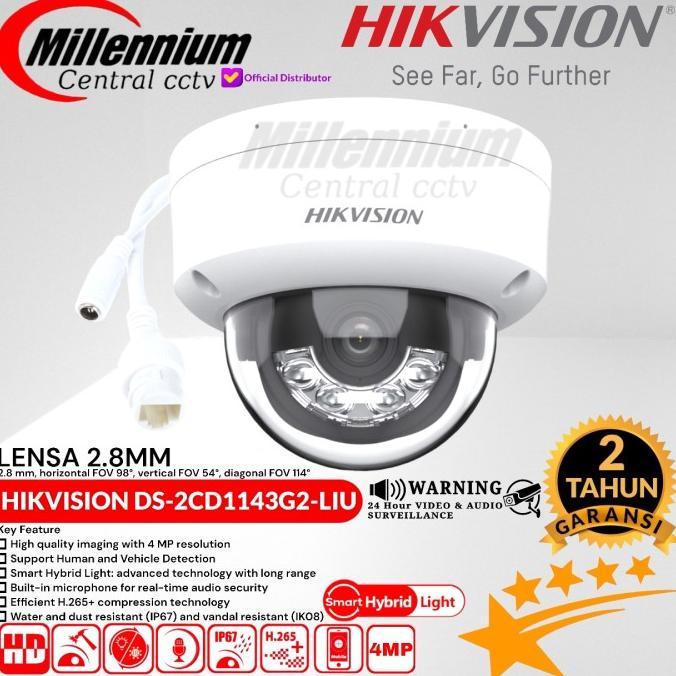 Jual ! HIKVISION IP CAMERA INDOOR 4MP DS-2CD1143G2-LIU AUDIO POE H.265 - - LENSA 2.8MM - Jakarta ...