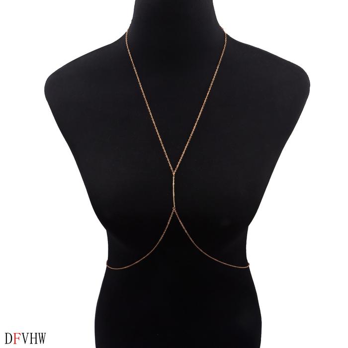 Jual BODY CHAIN CHEST BIKINI BEACH NIGHT CLUB GOWN ELEGANT GOLD D0008-1 ...