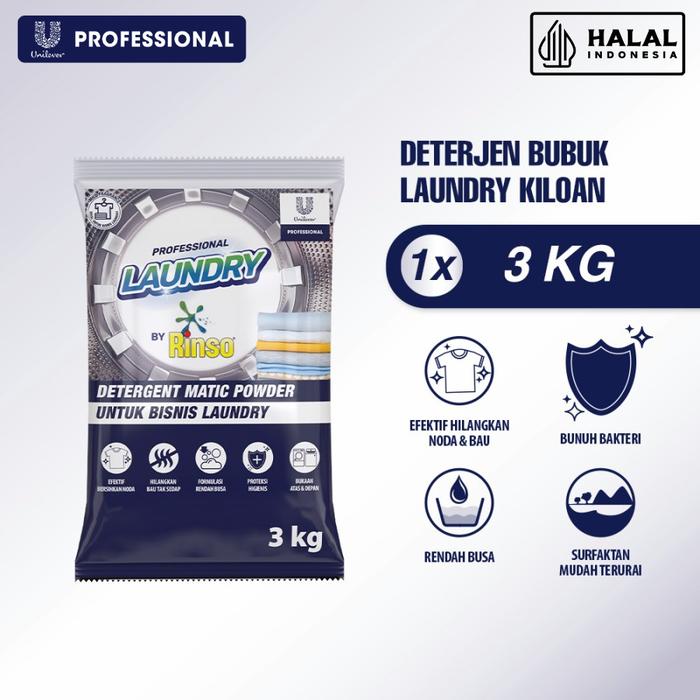 Promo Rinso Professional Detergent Laundry Kiloan Bubuk 3 Kg - Kab ...