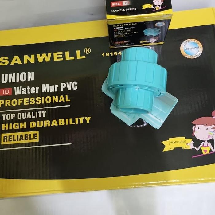 Jual WATERMUR PVC SANWELL 1 1/4" INCH / WATER MUR POMPA UNION FITTING ...