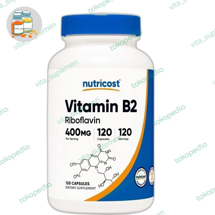 Jual Nutricost Vitamin B2 Riboflavin 400 mg 120 Capsules - Jakarta ...