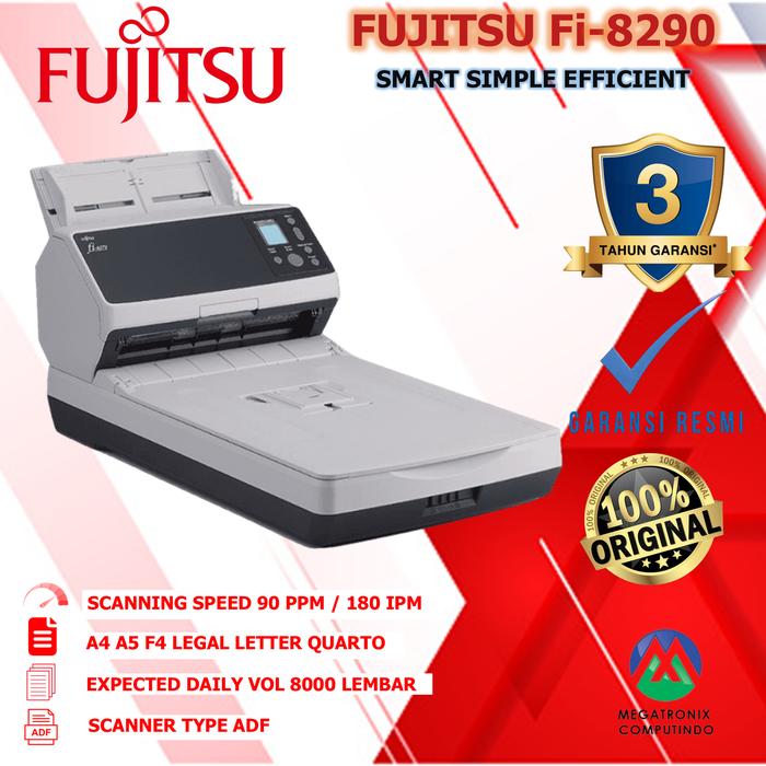Jual Scanner Fujitsu Fi-8290 ADF + Flatbed - 90 Lembar/Menit - (A4 ...