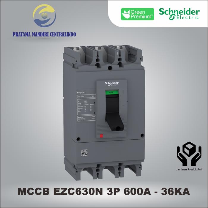 Jual MCCB 3P 600A 36KA EasyPact SCHNEIDER Breaker 3 POLE - EZC630N3600N ...