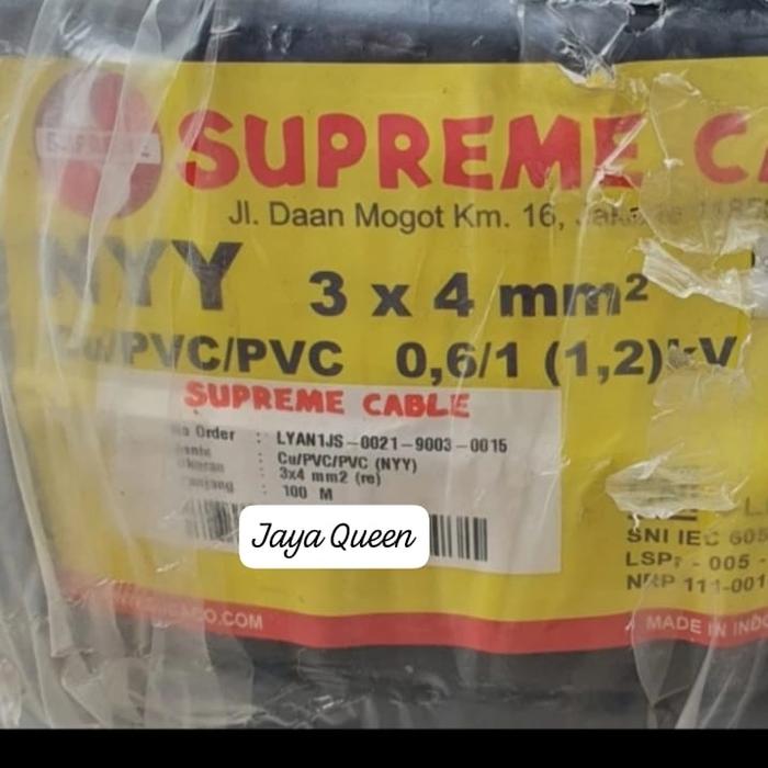 Jual KABEL NYY 3X4 SUPREME 50M / KABEL NYY 3X4 SUPREME 50 M - Jakarta ...
