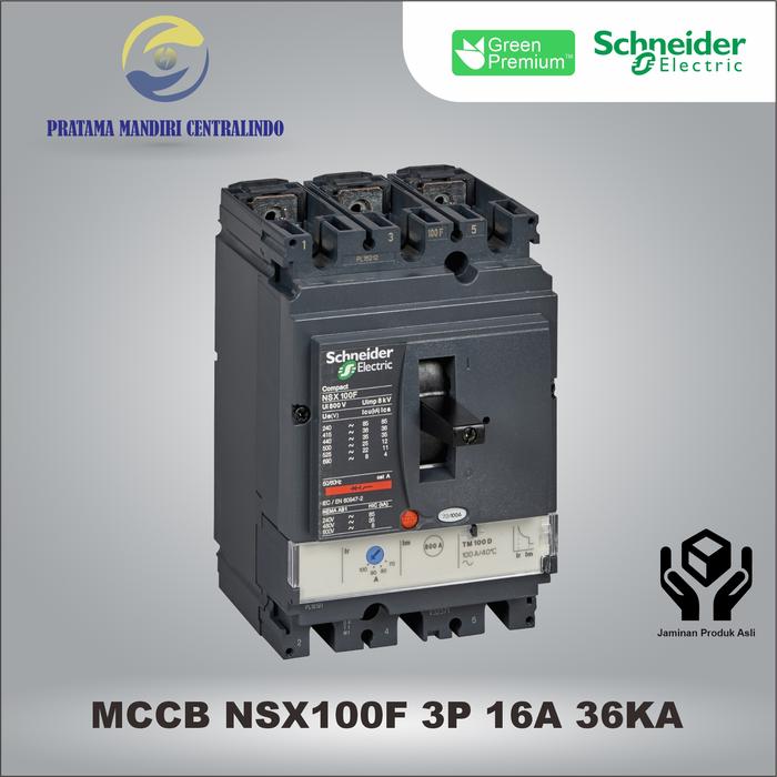 Jual MCCB NSX100F 3 Phase 16 Ampere SCHNEIDER Breaker 3P 16A - 36KA ...