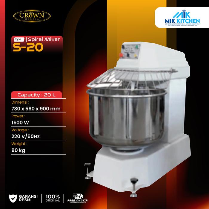 Jual CROWN Spiral Mixer S-20 / S 20 / S20 - Jakarta Barat - mikkitchen ...