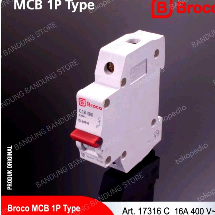 Jual BROCO MCB 16A 1P SNI ORIGINAL MADE IN INDONESIA MCB 1P 16A 220V BROCO - Kota Bandung ...