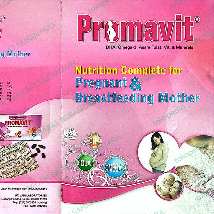 Jual PROMAVIT SUPLEMEN VITAMIN IBU HAMIL DAN MENYUSUI 60 kapsul / Box ...