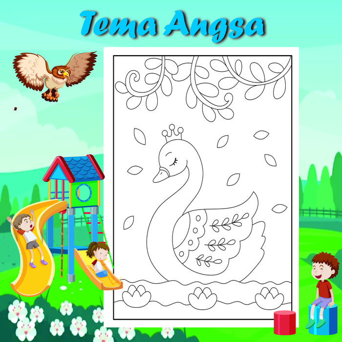 Jual KERTAS MEWARNAI / COLORING / KERTAS GAMBAR / ANGSA - ANGSA 1, A5 ...