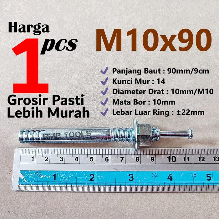 Jual Hit Anchor M10x90 9cm Dynabolt Angkur Ketok / High Anchor M10 x 90 ...
