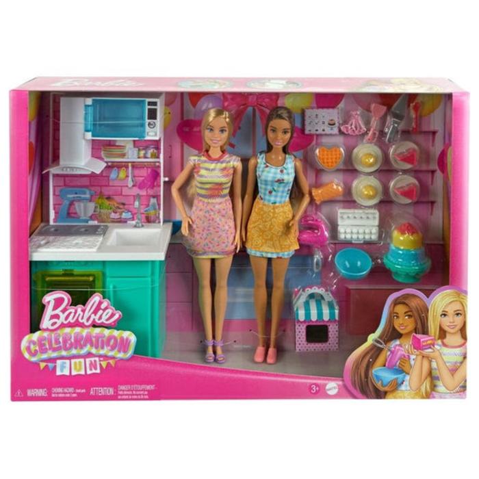 Promo Barbie Celebration Fun Baking Party Kitchen Dapur Roti Two Doll ...