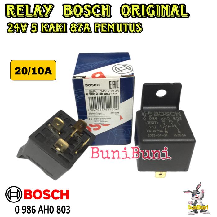 Jual RELAY BOSCH 24V KAKI 5 87A PEMUTUS ARUS 20/10A ORIGINAL - TIPE 803 ...