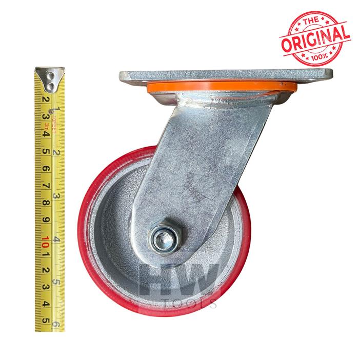 Jual Roda PU Heavy Duty 4 Inch Hidup Castor Besi PU 4" HD Swivel ...