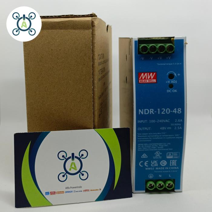 Jual MEAN WELL MEANWELL NDR-120-48 (120W 48V 2,5A) Industrial DIN RAIL SMPS - Jakarta Selatan ...