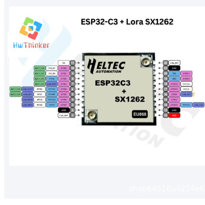 Jual Heltec Chip IC Lora Wireless 863MHz-928MHz ESP32-C3+SX1262 - Kota ...