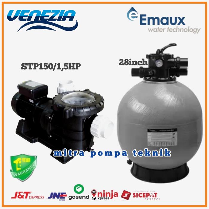 Jual Pompa Kolam Renang Venezia 1,5hp + Tabung Sand Filter 28in emaux ...