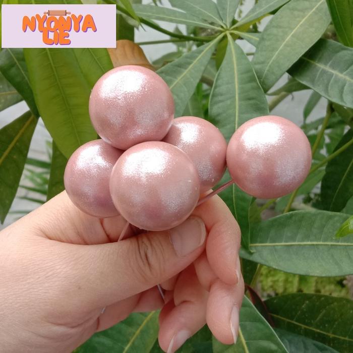 Jual CTB18 Topper Bola Pink Pearlcent Warna Mutiara Ball Dekor Cake ...