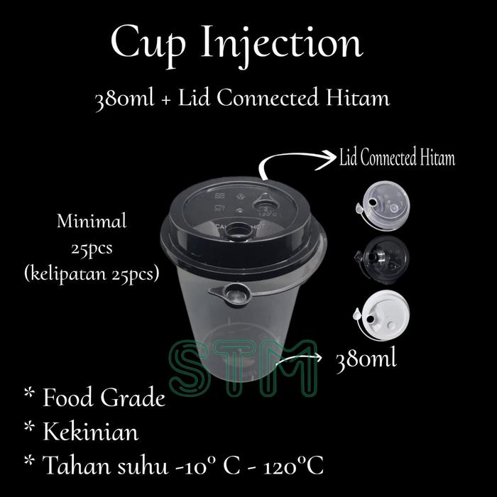 Jual Isi 25Pcs/Set Cup PP injection/Gelas plastik 12oz 380ml INJECTION ...
