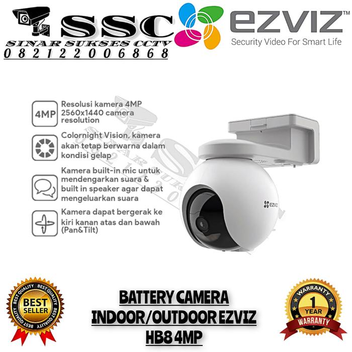 Jual EZVIZ HB8 4MP 2K+ SMART WI-FI CAMERA CCTV OUTDOOR Rechargeable ...