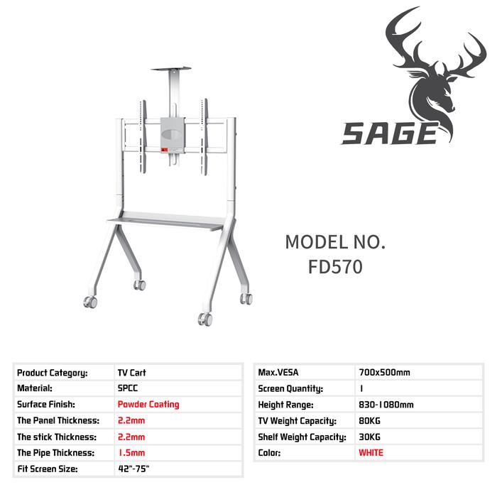 Promo SAGE FD-570 BRACKET TV LCD LED MONITOR Standing RODA PANGGUNG 42 ...