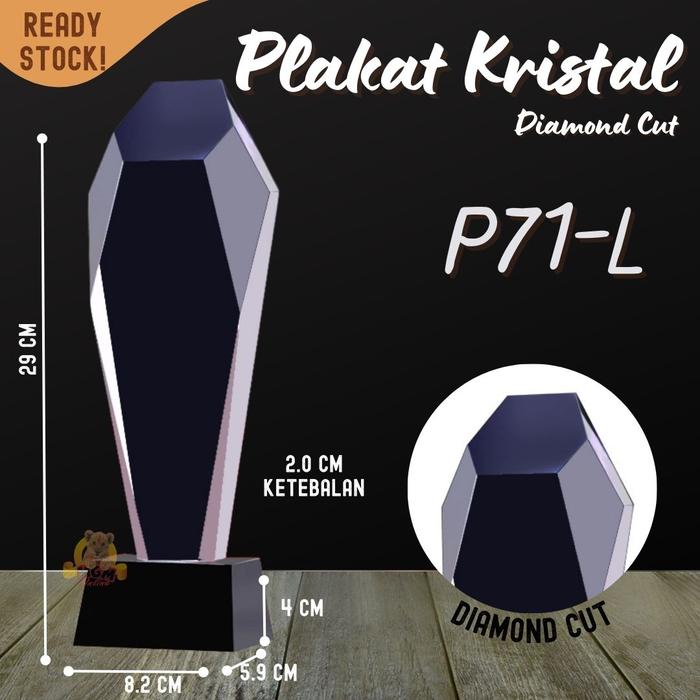 Jual P71-L Plakat Diamond cut kristal Trophy Crystal kaca Piala medali ...