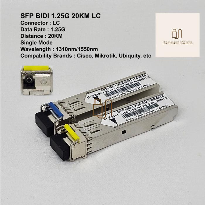 Jual SFP 1G BIDI 20KM l Singlemode LC Mikrobits, Mikrotik, Cisco ...