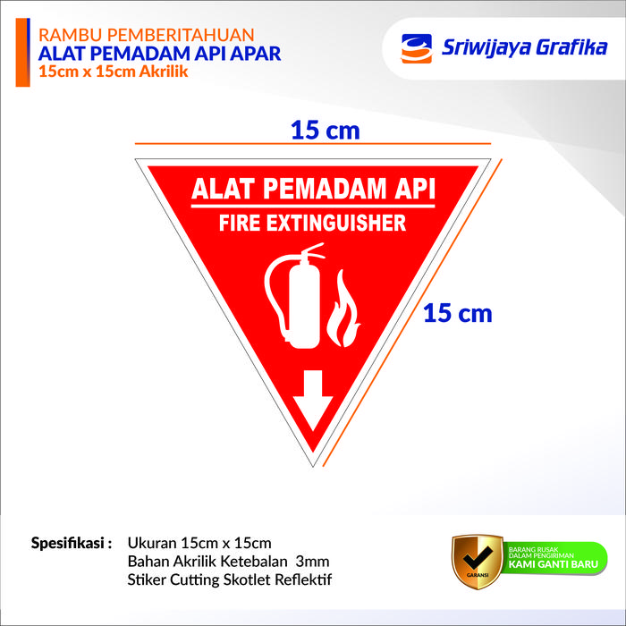 Jual RAMBU ALAT PEMADAM API APAR AKRILIK 3MM VARIASI UKURAN - 15x15 cm ...