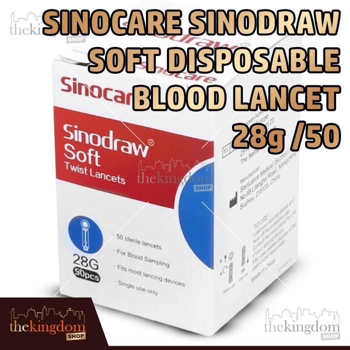 Jual Sinocare Sinodraw Soft Disposable Blood Lancet 28G /50 Refill ...