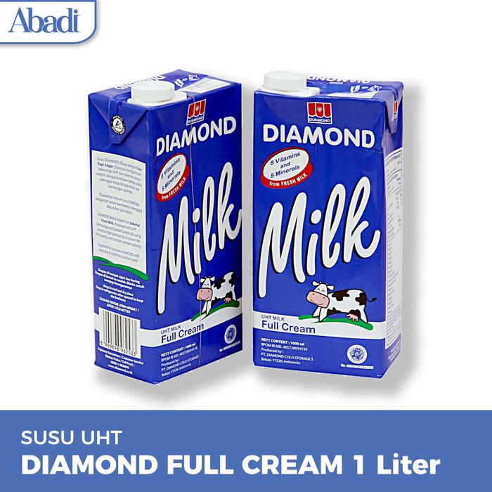 Jual Susu UHT Diamond Full Cream Plain Milk 1 Liter / 1000ml / 1L ...