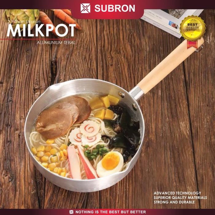Jual SUBRON Panci susu Milk Pot Pegangan Kayu 14cm 16cm Stainless Steel ...