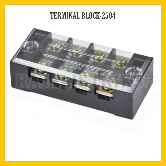Jual TB Terminal Block kaca 25A 12Pole Terminal kabel 6Pole - TB2504 4 ...