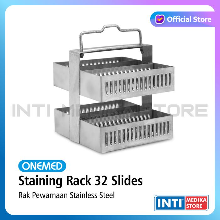 Jual ONEMED - Staining Rack Stainless Steel 32 Slide | Rak Pewarnaan ...