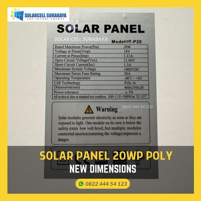 Jual Solar panel cell surya modul 20wp Poly grade A Zanetta Lighting ...