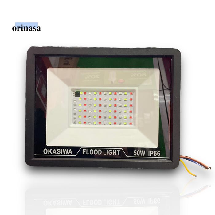 Jual Lampu Flood Light LED Sorot RGB 50W IP66 Okasiwa + Remote - Kota ...