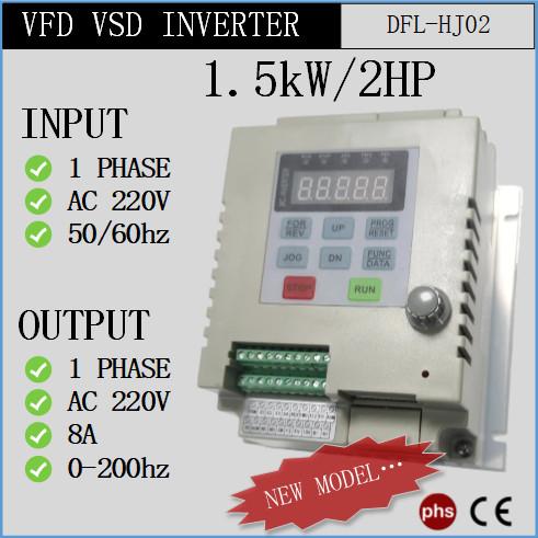 Jual VFD VSD Inverter Input 1 Phase 220VAC Output 1Phase 220VAC NEW ...