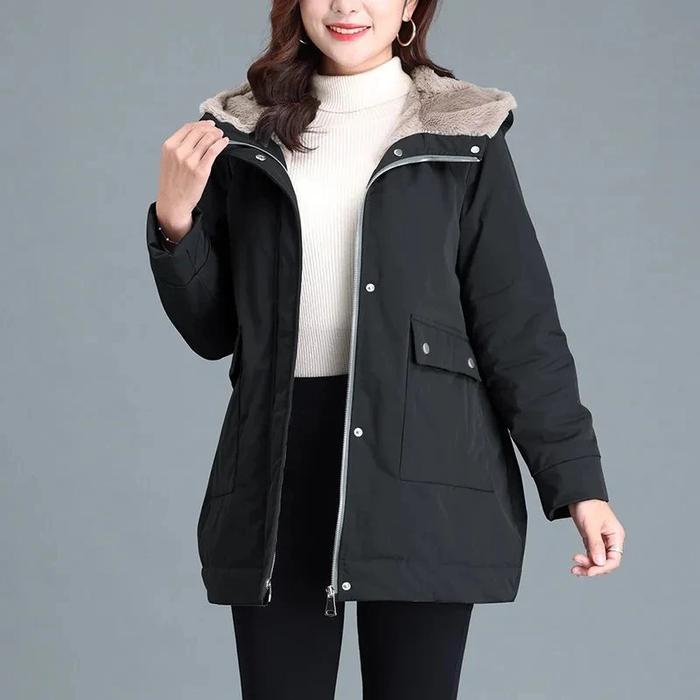 Jual Jacket Bulu Wanita Jacket Winter tebal Jacket musim dingin - Hitam ...